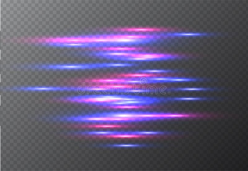 Red and Blue Lines Special Effect. Glowing Streaks on Transparent ...