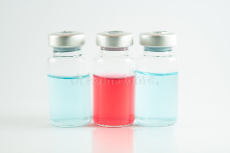 Blue Liquid in Injection Vials Stock Image - Image of injection, glass ...