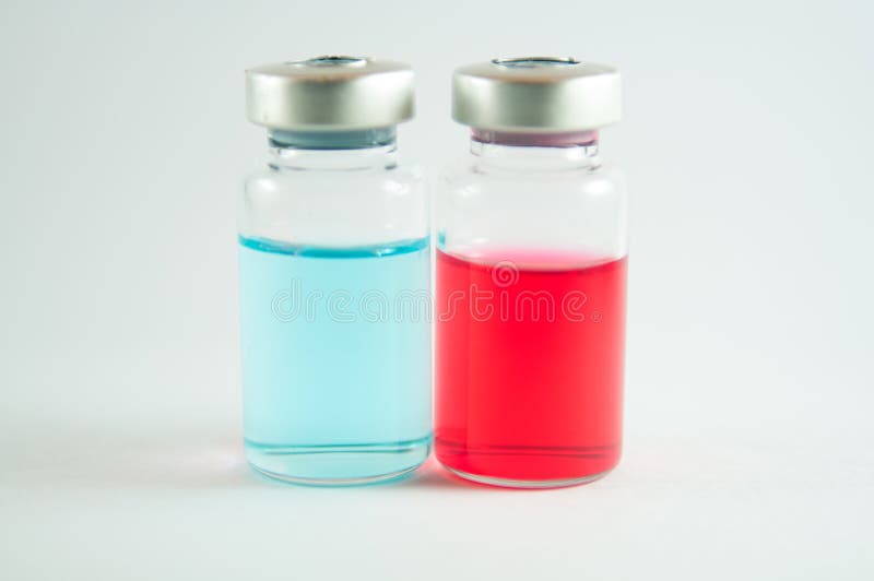 Blue Liquid in Injection Vials Stock Photo - Image of health, vial ...