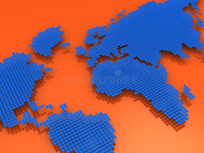 Red and blue map stock illustration. Illustration of cartography - 27044294