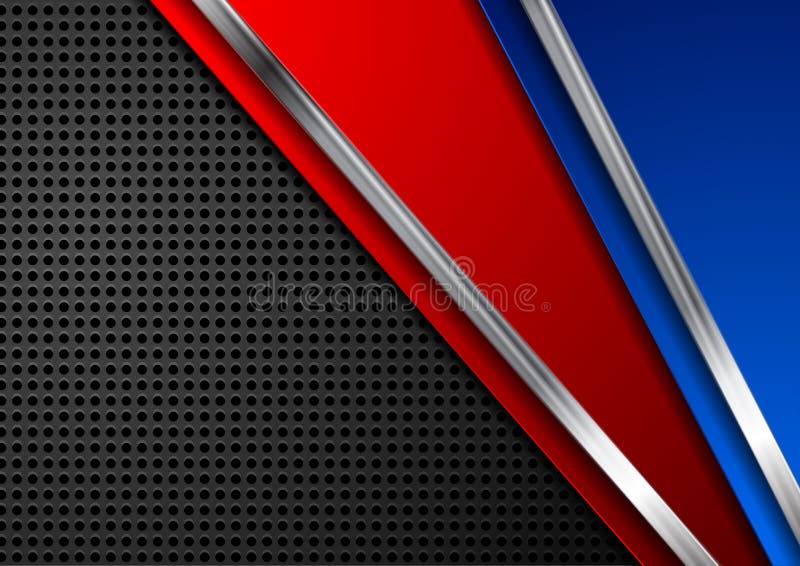 Red and Blue Metallic Perforated Technology Background Stock Vector ...