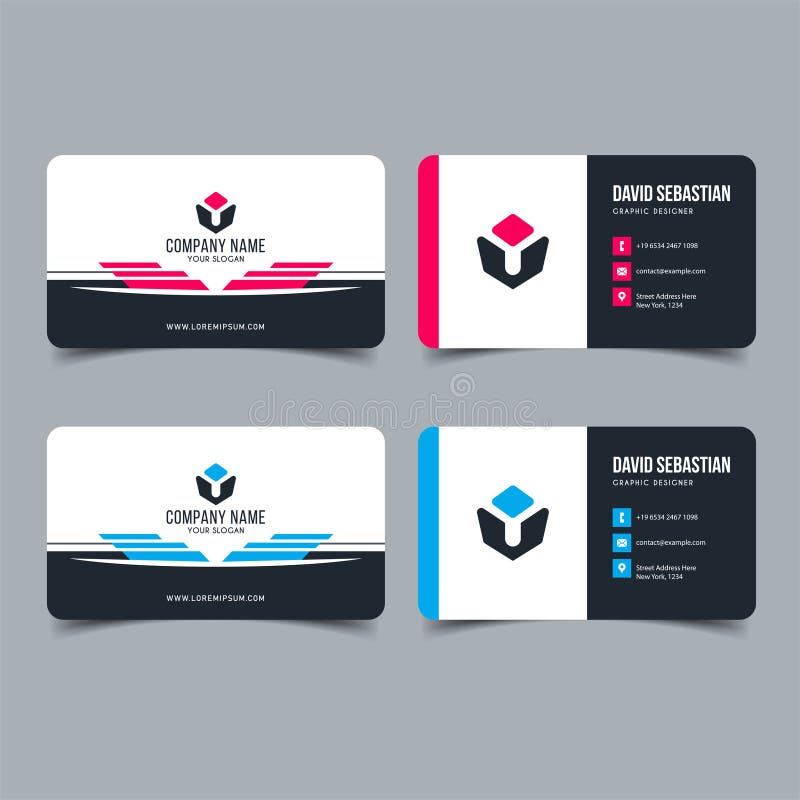 Red and Blue Modern Creative Business Card and Name Card, Horizontal ...