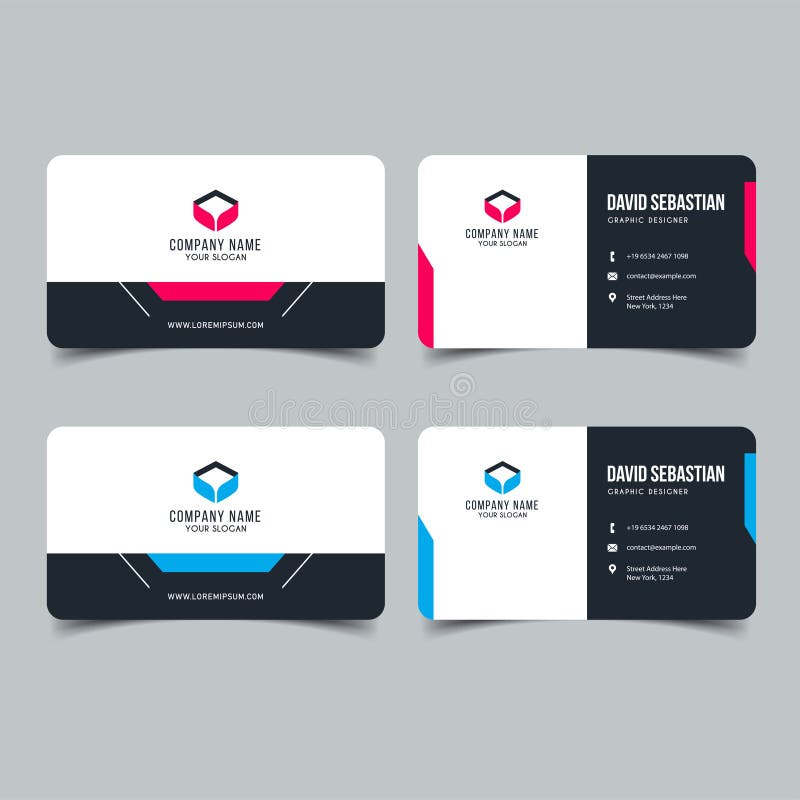 Red and Blue Modern Creative Business Card and Name Card, Horizontal ...