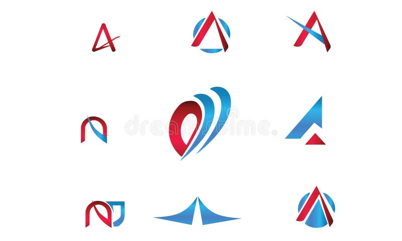 Red and blue modern logo stock vector. Illustration of geometric ...