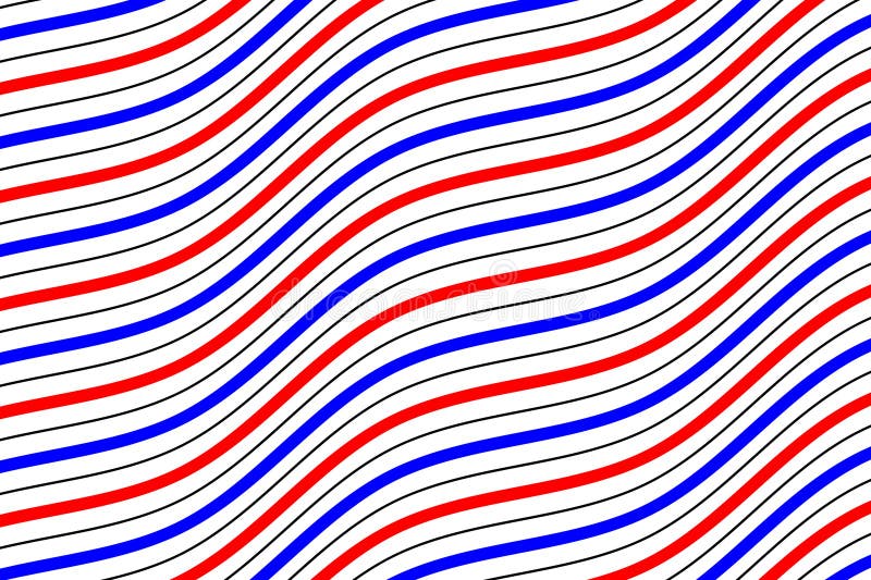 Red and Blue Motion Water Wave Lines Art Fabric Pattern on White ...
