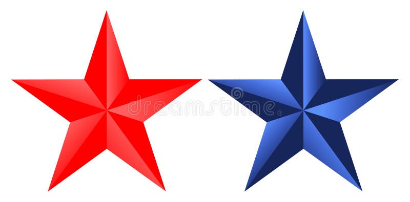Red and Blue Nautical Stars on White Background Vector Illustration ...