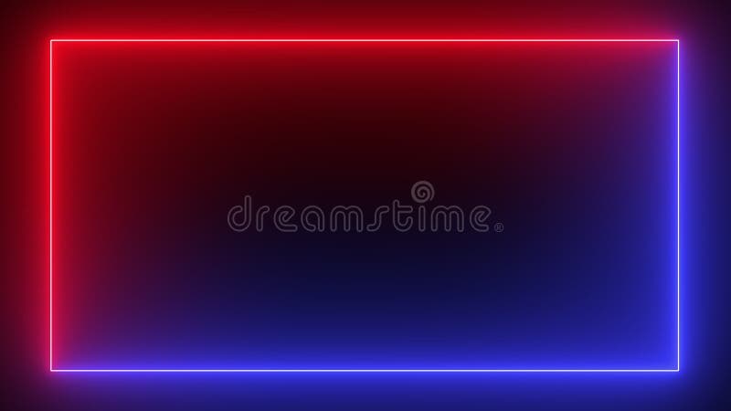 Red and Blue Neon Effect Rectangle Frame Line Seamless Looping Video ...