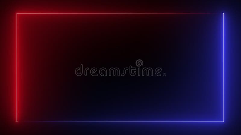 Red and Blue Neon Effect Rectangle Frame Line Seamless Looping Video ...