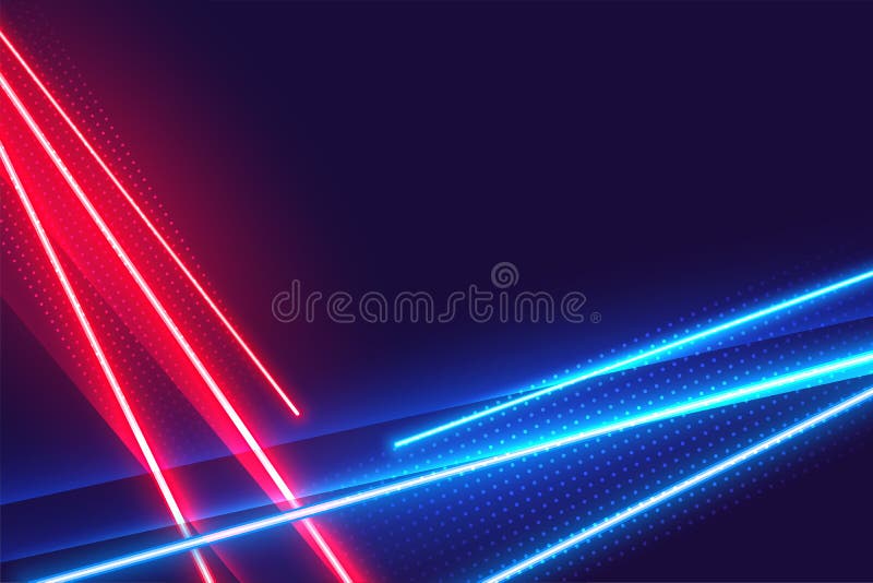 Red and Blue Neon Lights Geometric Background Stock Vector ...