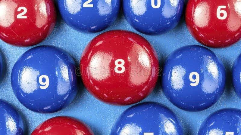 Red and Blue Numbered Candy Buttons on Glittery Blue Background Stock ...