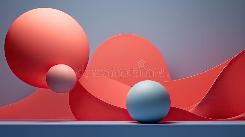 A Red and Blue Object with a Blue Ball in the Middle of it. Generative ...