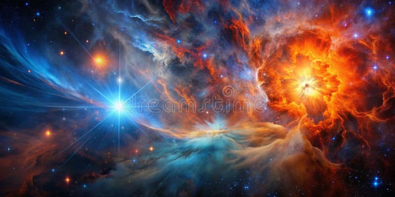 Red Blue Orange Exploding Star Nebula Celestial Astronomy Interstellar ...