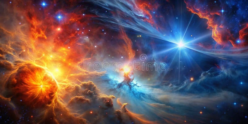 Red Blue Orange Exploding Star Nebula Celestial Astronomy Interstellar ...