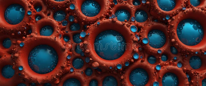 Red and Blue Organic Forms with a Cellular Structure. Stock Image ...