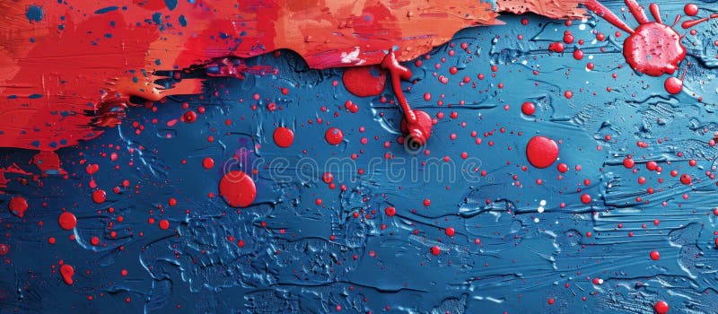 Red and Blue Paint Splashes on Textured Surface Stock Photo - Image of ...