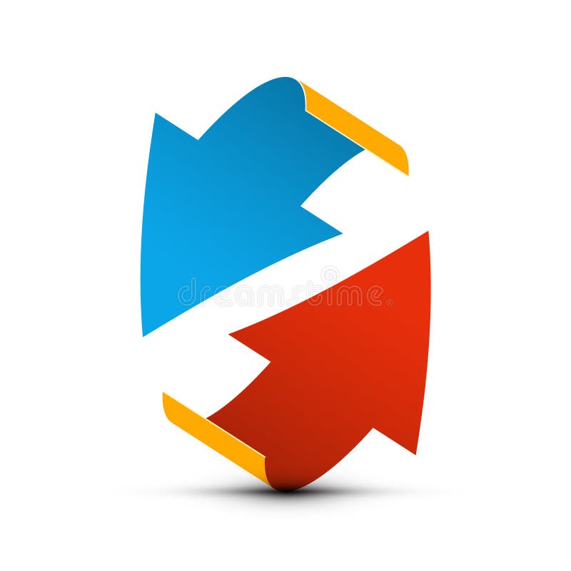 Red and Blue Arrows Icon. Vector Double Arrow Symbol. Stock Vector ...