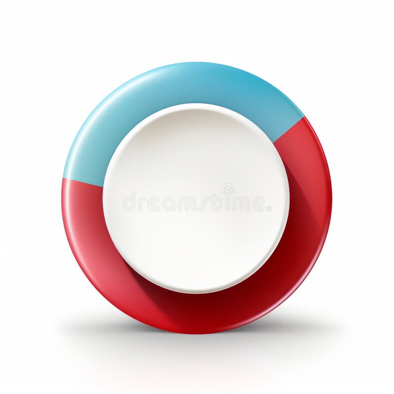 A Red and Blue Pie Chart on a White Background Stock Illustration ...