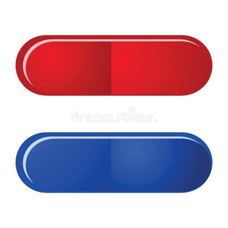 Red and blue pill stock vector. Illustration of treatment - 6430793