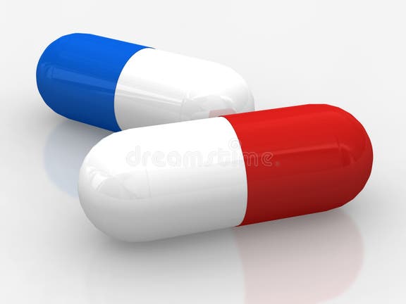 Red or Blue pill? stock illustration. Illustration of medical - 9078375