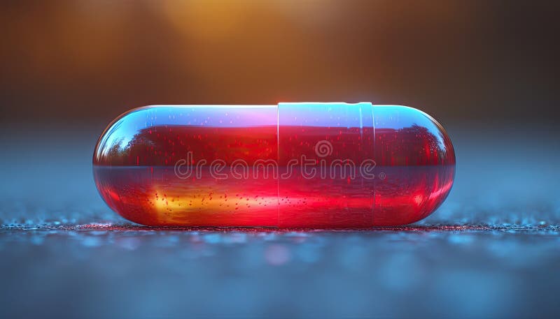 Red and Blue Pill Laying on the Ground Stock Illustration ...