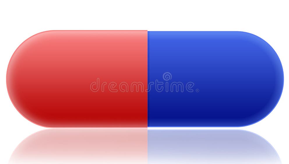 Red and blue Pill stock illustration. Illustration of pill - 56442713