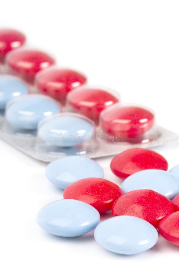 Red and blue pills stock photo. Image of capsules, closeup - 11961572
