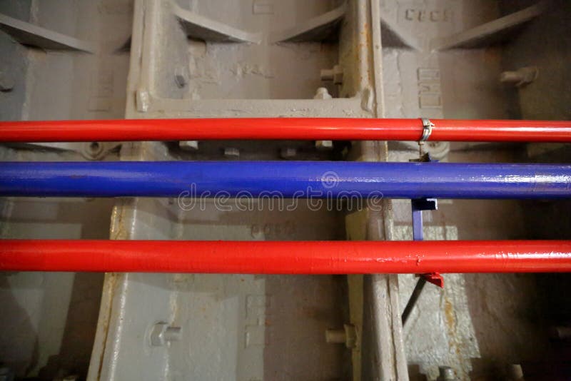 Red and blue pipes stock photo. Image of system, communication - 66716026