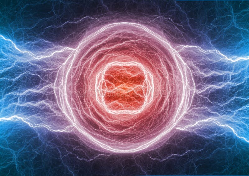 Red and Blue Plasma Lightning, Fire and Ice Abstract Stock Illustration ...