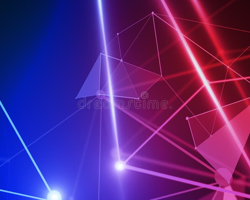 Red and Blue Polygonal Background, Technology Stock Illustration ...