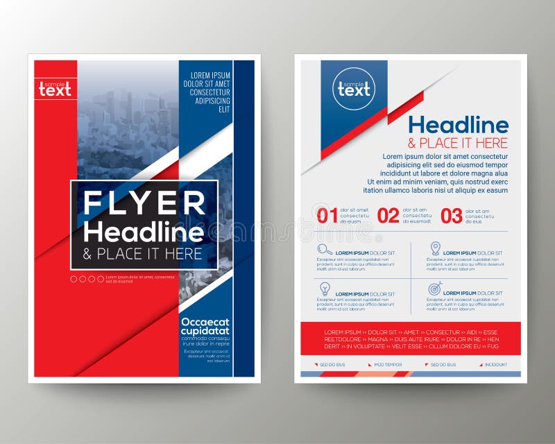 Red and Blue Poster Brochure Flyer Design Layout Vector Template Stock ...
