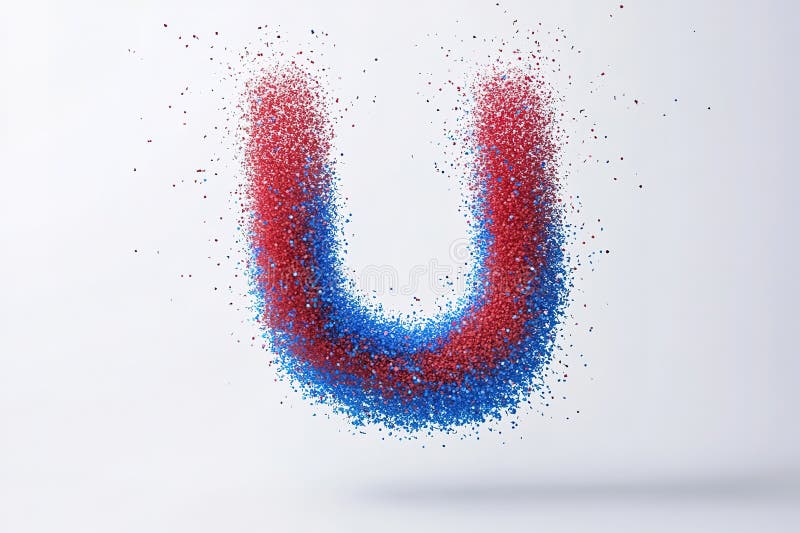 Red Blue Powder Explosion: Dynamic Capital U Letter Design. Perfect for ...