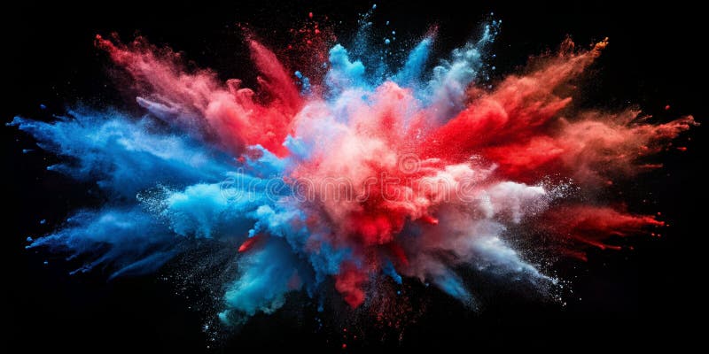 Red and Blue Powder Explosion High-Res Abstract Art Stock Illustration ...