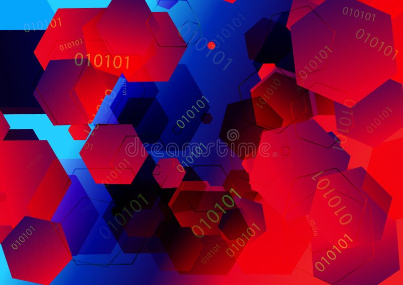 Red and Blue Random Hexagon Shape Background Vector Art Stock Vector ...