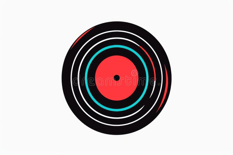 A Red and Blue Record with a White Background Stock Illustration ...