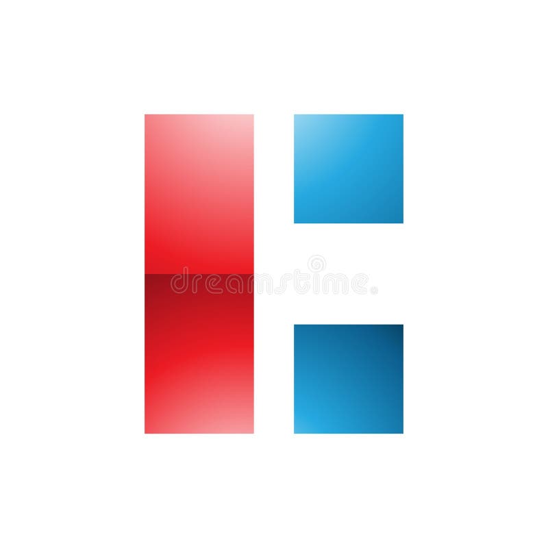Red and Blue Rectangular Glossy Letter C Icon Stock Vector ...