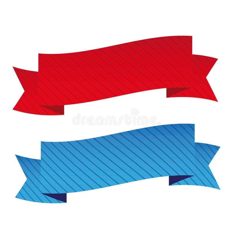 Red and blue ribbon set stock vector. Illustration of swirl - 106697542