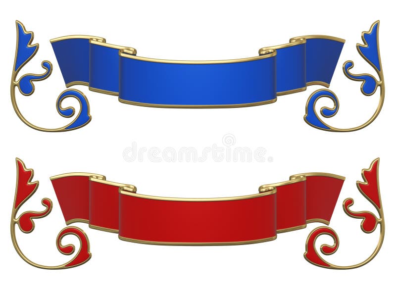 Red and blue ribbons stock illustration. Illustration of bill - 49553400