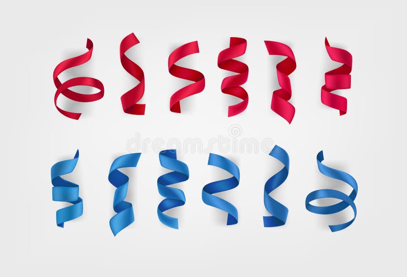 Red and Blue Ribbons Vector Set Stock Vector - Illustration of ...