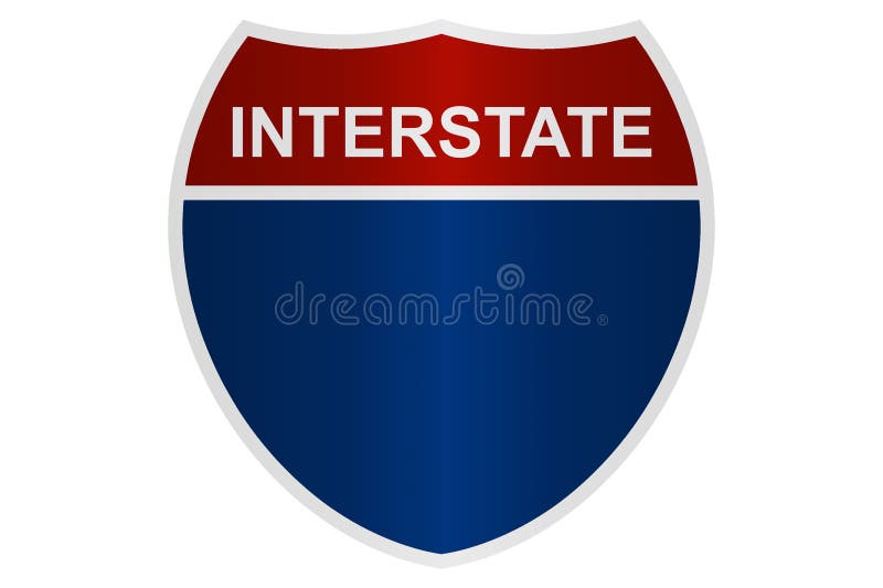 Red and Blue Road Sign for Interstate Highway Stock Illustration ...