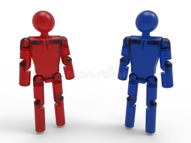 Red and blue robots stock illustration. Illustration of card - 67409506