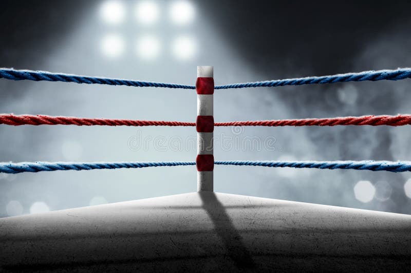 Red and Blue Rope on the Boxing Ring Corner Stock Photo - Image of ...