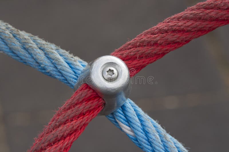 Red and blue ropes closeup stock image. Image of outdoors - 76963375