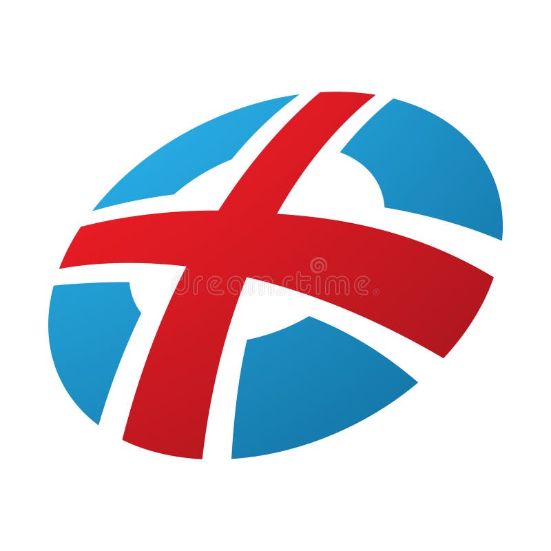 Red and Blue Round Shaped Letter X Icon Stock Vector - Illustration of ...