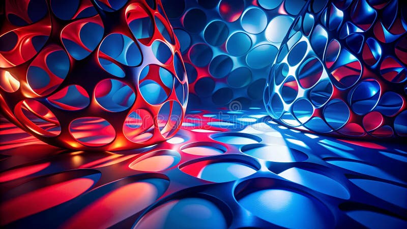 Red and Blue Shadows: a Dance of Light and Darkness AI Generated Stock ...