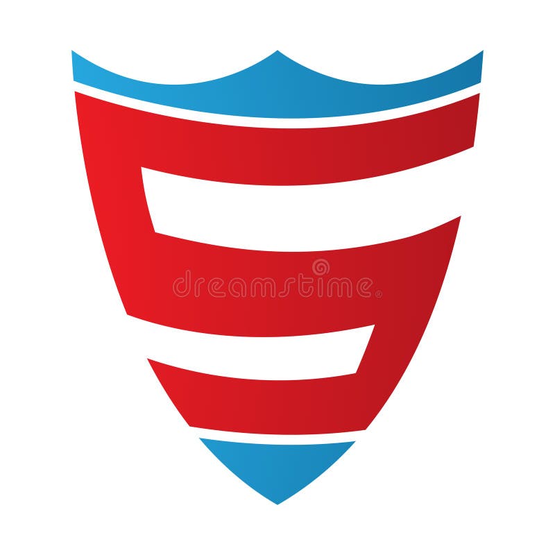Red and Blue Shield Shaped Letter S Icon Stock Vector - Illustration of ...
