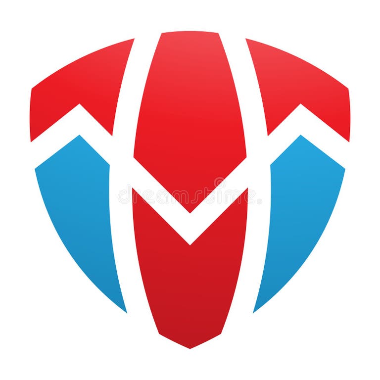 Red and Blue Shield Shaped Letter T Icon Stock Vector - Illustration of ...