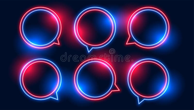 Red and Blue Shiny Laser Chat Box Frame in Line Style Stock Vector ...