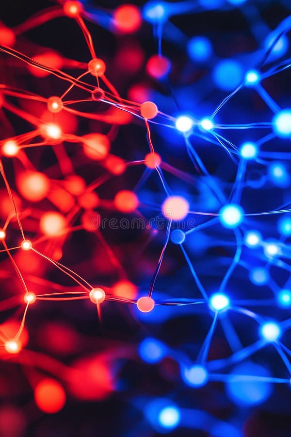 Red and Blue Signal Intersections Creating Neural Network Visualization ...