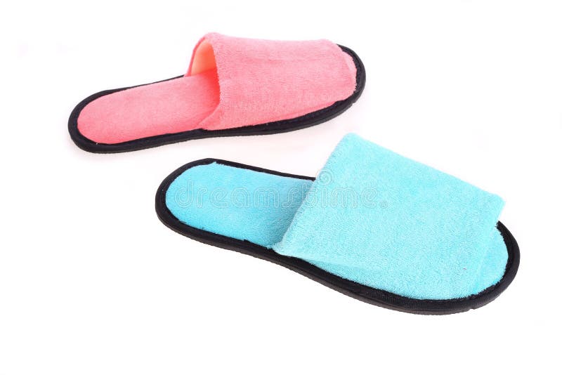 Red and Blue Slippers Footwear Isolated Stock Image - Image of ...