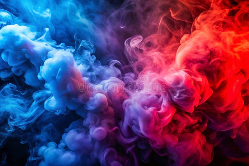 Red Blue Smoke Swirls Studio Dark Background Abstract Design Stock ...